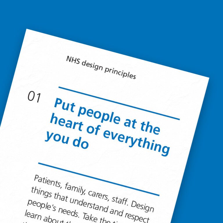 Our approach to putting NHS design principles into practice
